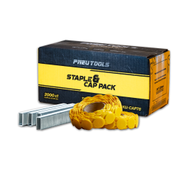 3/8" x 7/8" Leg 18ga. Electrogalv Staples w/ Caps | CAP78 | Nail Gun Depot